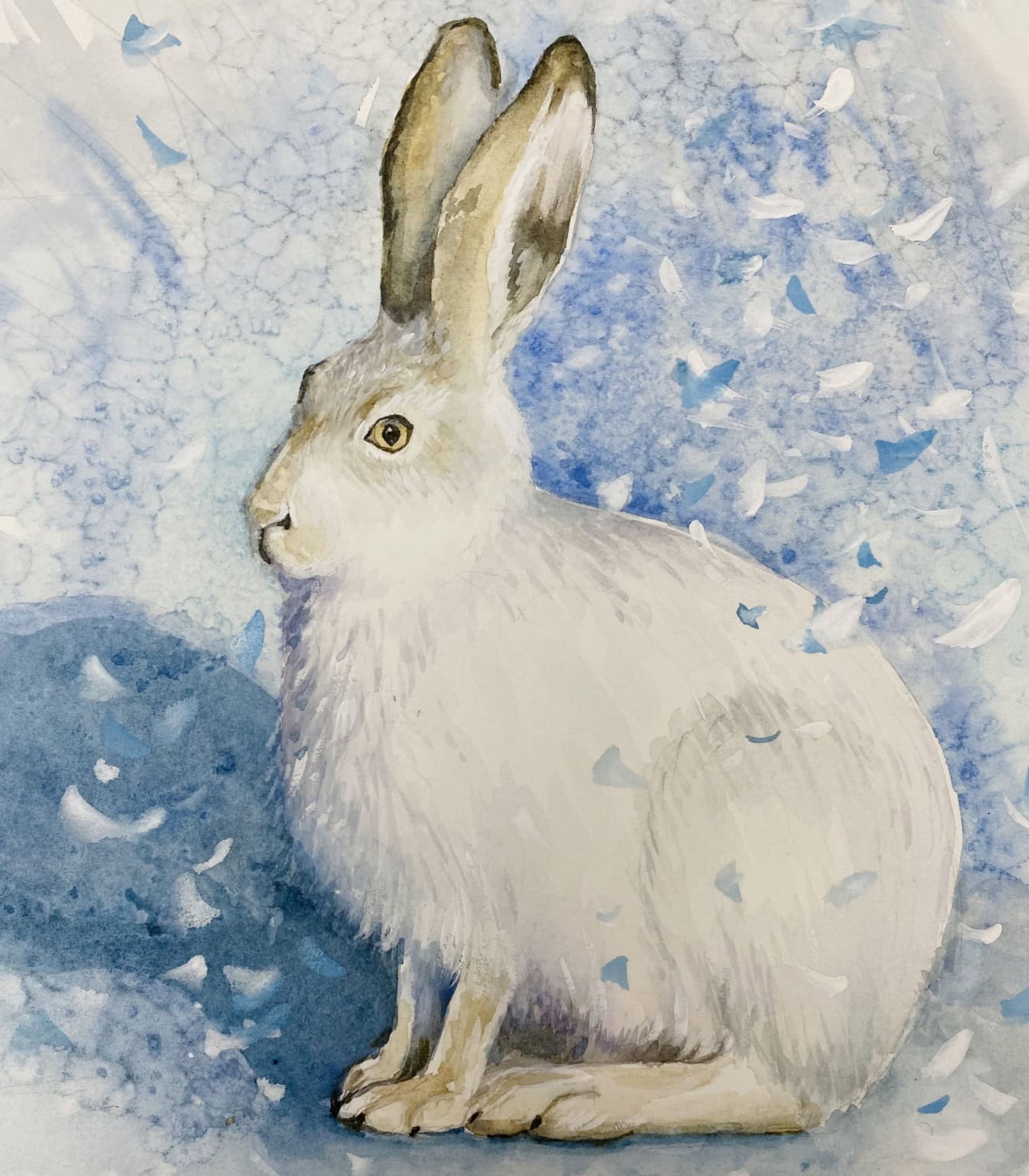 Snow Hare Watercolour Painting - Discovery Art Class